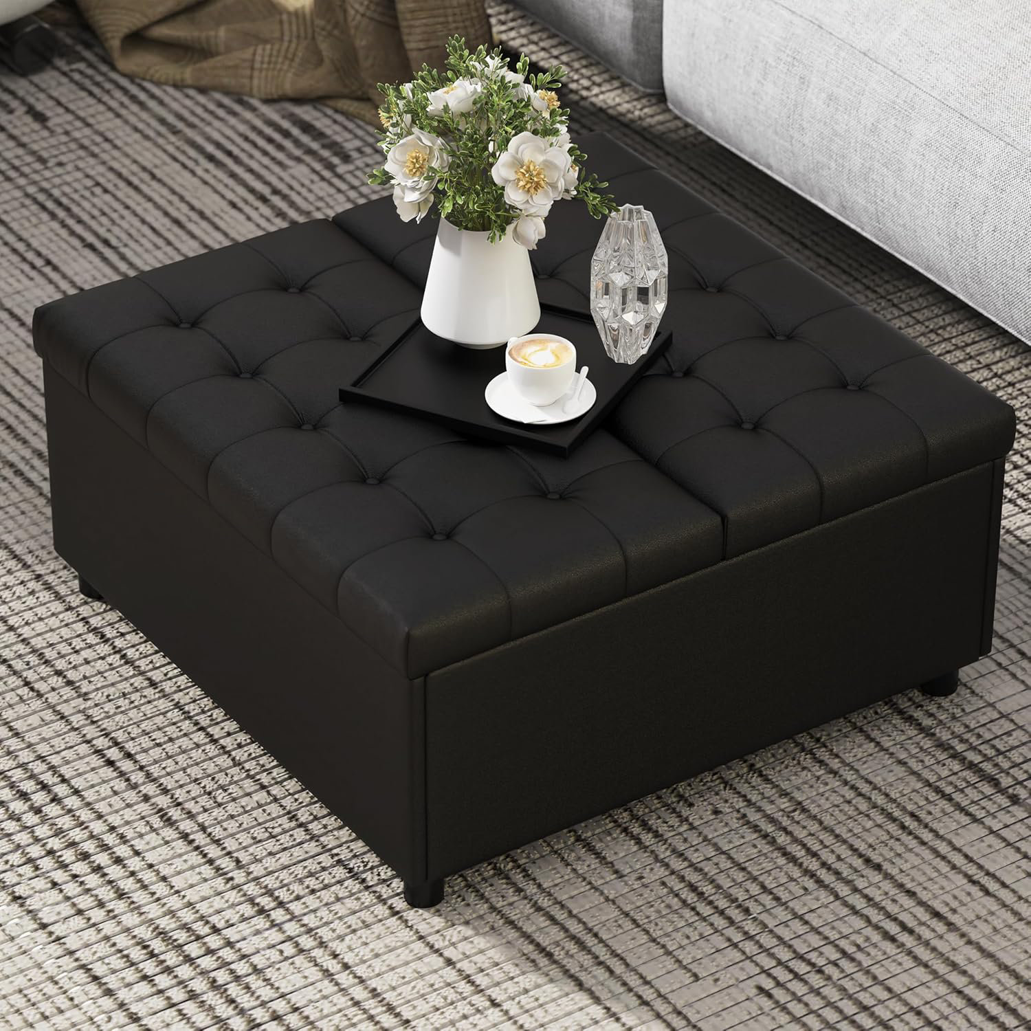 Latitude Run® 35.5 Inch Large Square Storage Ottoman & Reviews | Wayfair