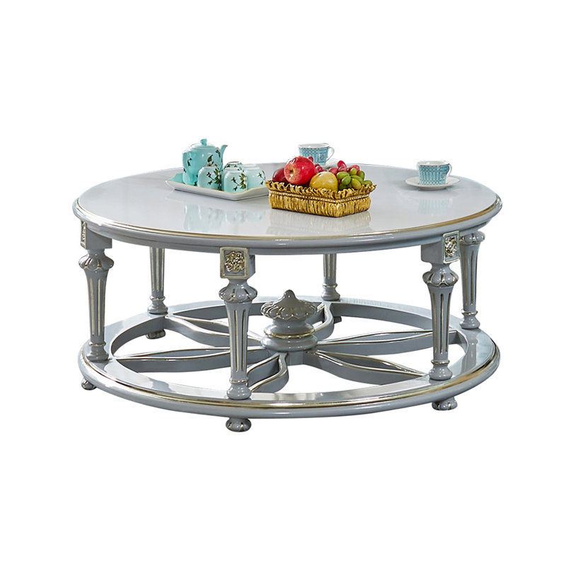Romero European Solid Wood Round Coffee Table Solid Wood Coffee Table ...