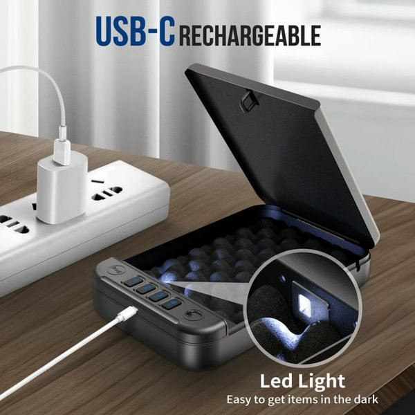 Blacksmith Gun Safe Lock, Pistol Safe 3 IN 1 Ways Quick Access Handgun ...