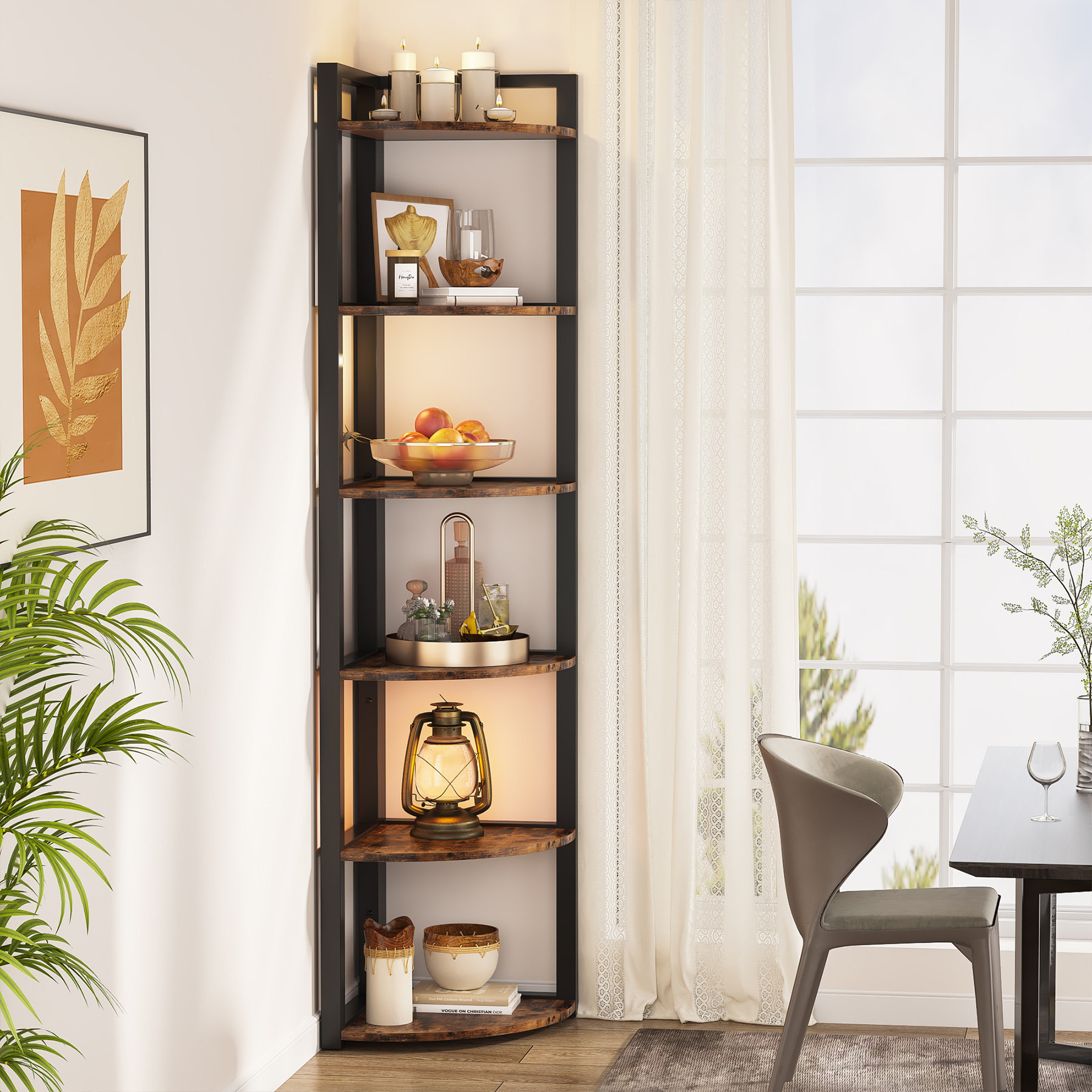 17 Stories Melahat 70.86" H x 15.75" W Steel Corner Bookcase & Reviews ...