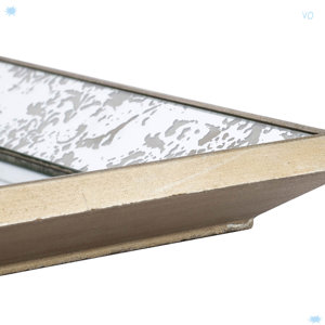 Mercer41 Rectangle Mirror With Floral Accents, Mirrored Display Tray ...