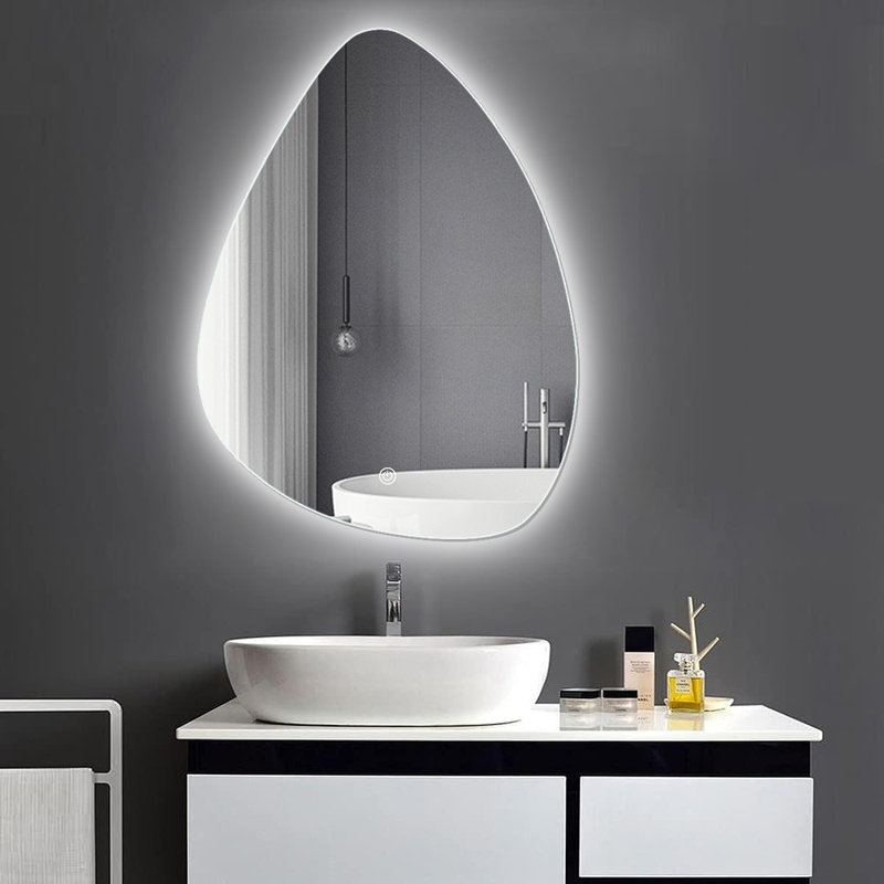 Ivy Bronx Irregular Frameless LED Lighted Anti-fog Bathroom Vanity ...