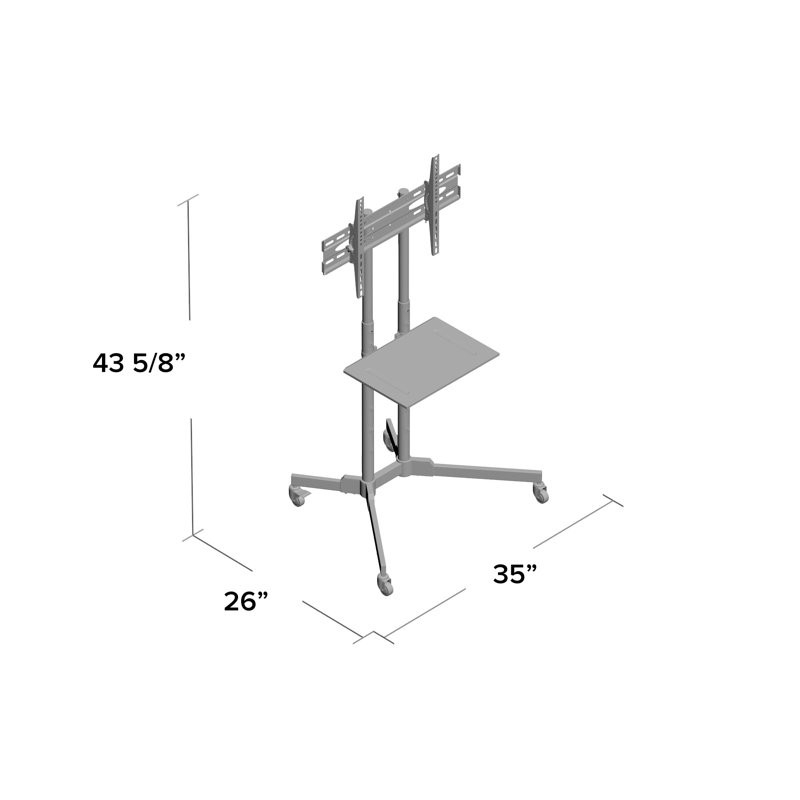 Symple Stuff Ginny Black Floor Stand Mount with Shelving, Holds up to ...