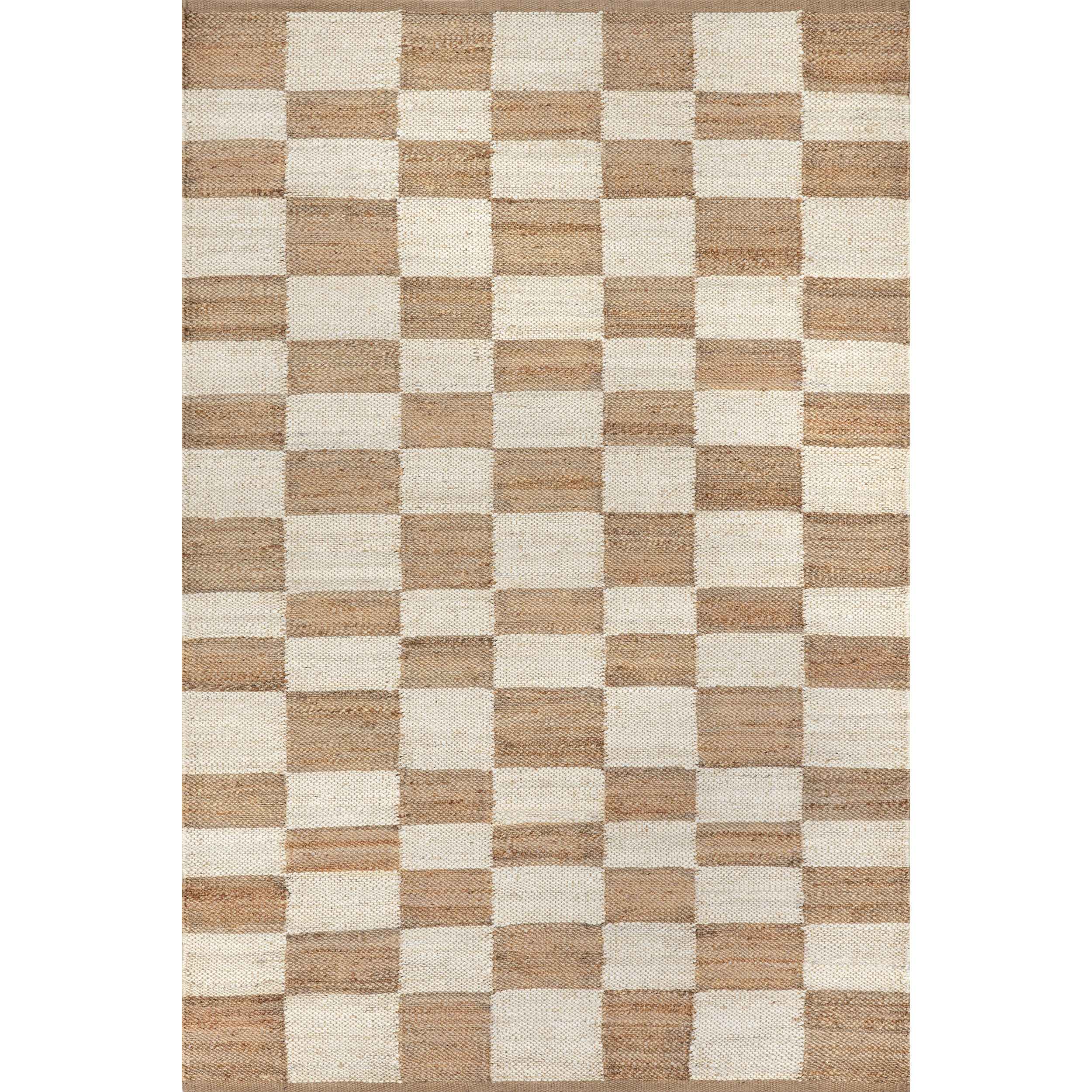 Hokku Designs Izara Checkered Jute Area Rug | Wayfair
