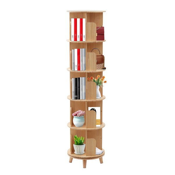 George Oliver Emroy 5 Tiers 360° Rotating Bookcase Book Storage Shelf ...