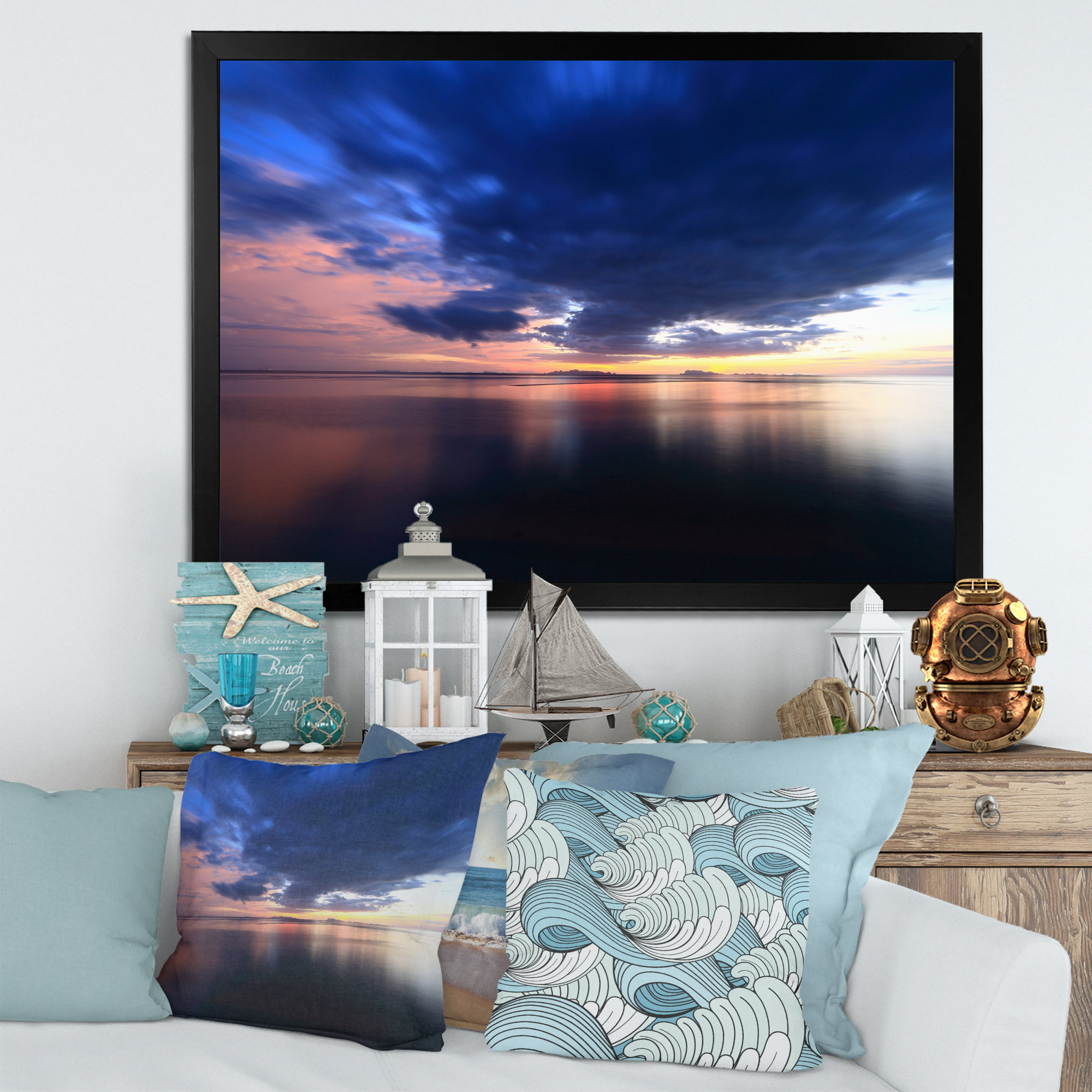 Highland Dunes Dramatic Panoramic Tropical Sunset X - Nautical ...