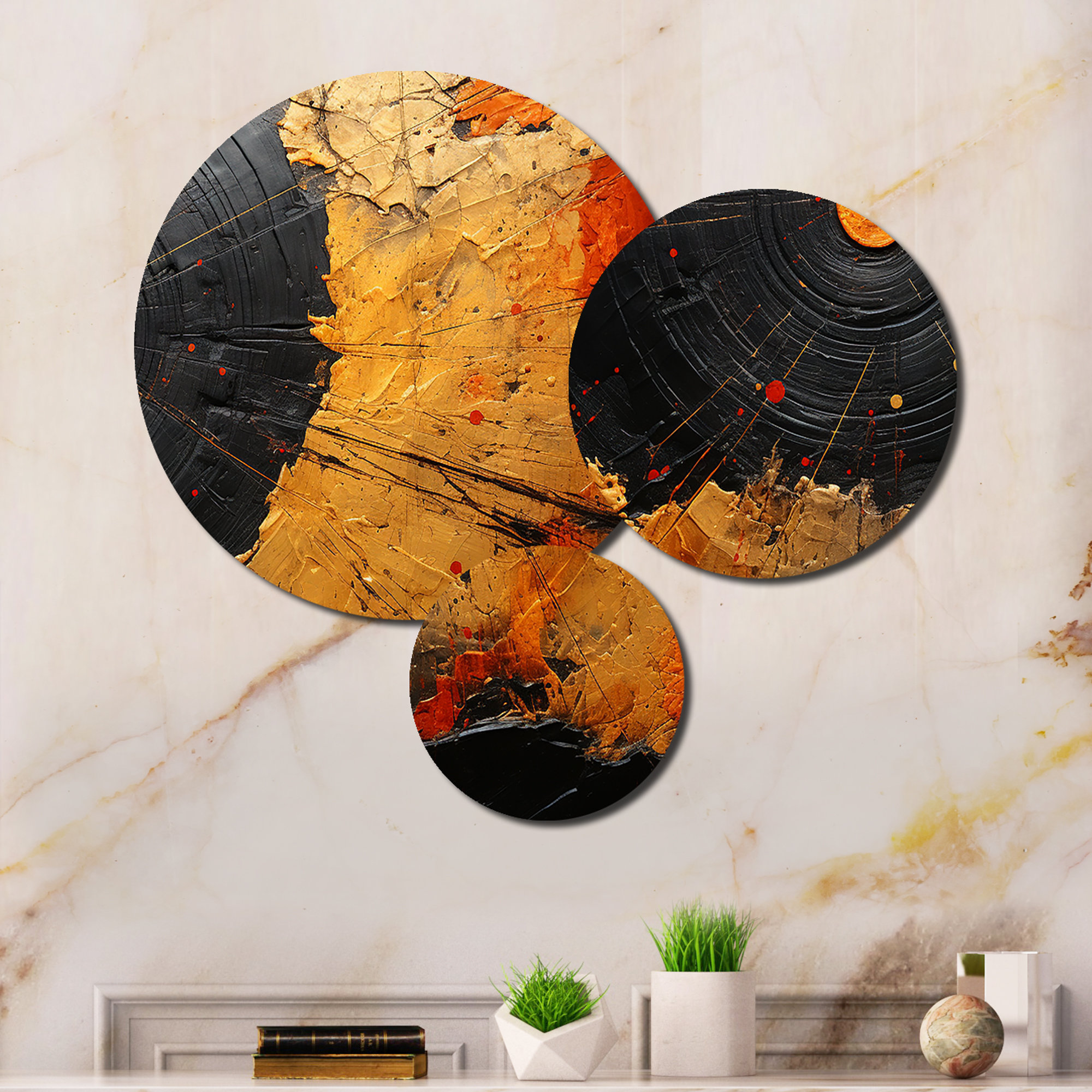 Design Art 3 Comets Comets Cavalcade Wall Decor Set Metal | Wayfair