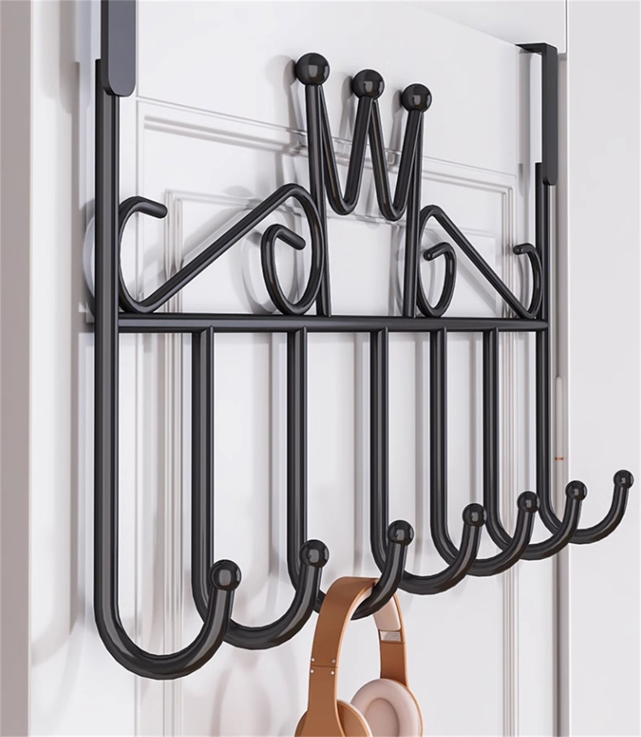 Red Barrel Studio® Iron Seamless Over-The-Door Hook Rack | Wayfair