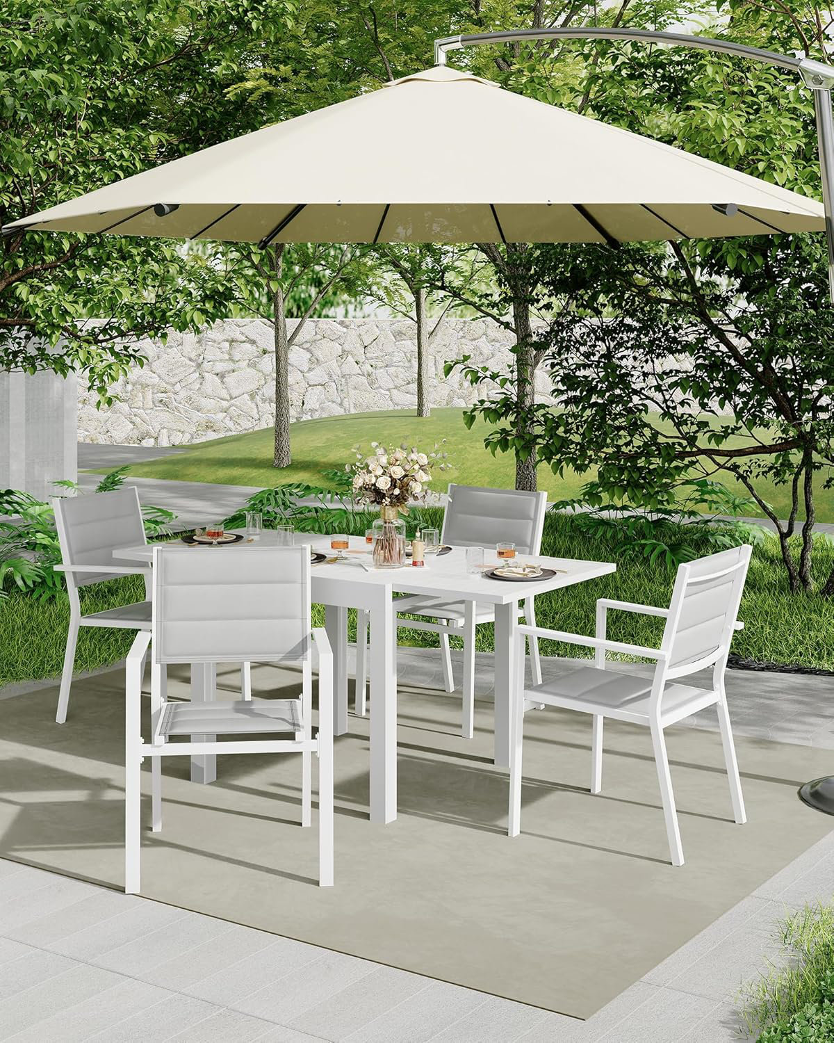 Latitude Run® Outdoor Aluminum Stackable Patio Chairs with Armrest 300 ...