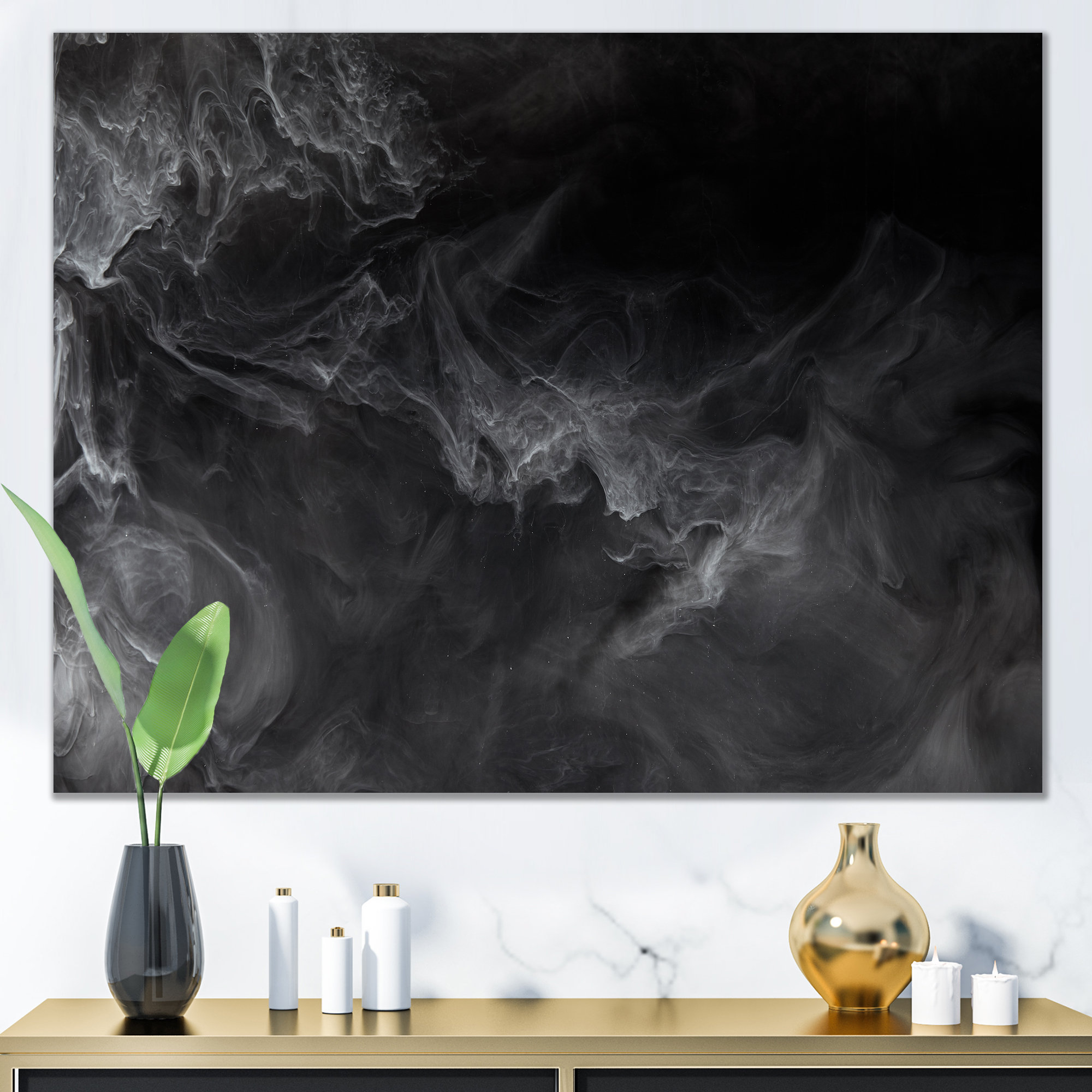 Wrought Studio Black And Grey Mixed Liquid Ink " Black And Gray Mixed ...