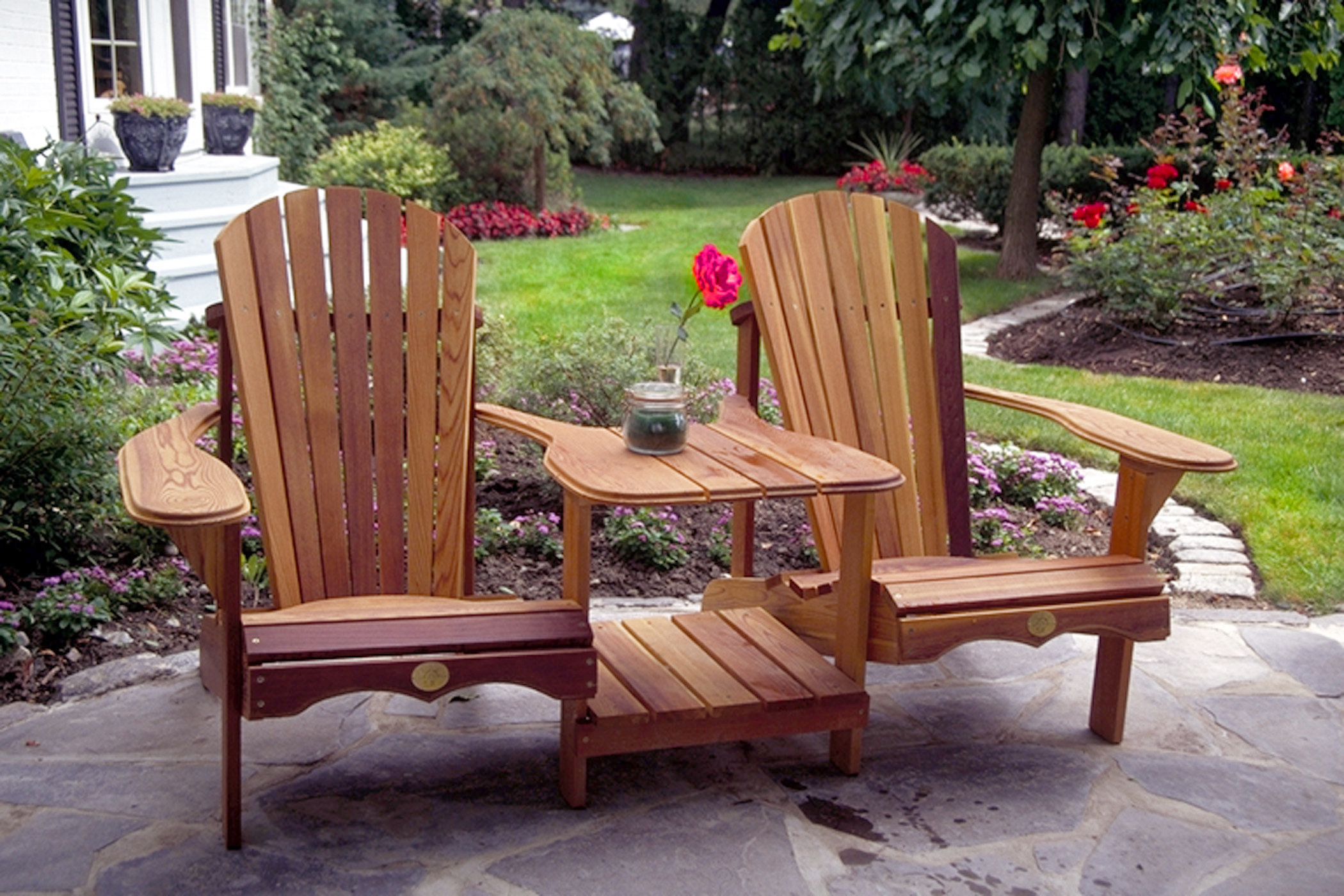 Millwood Pines Nathaly Solid Wood Adirondack Chair with Table | Wayfair