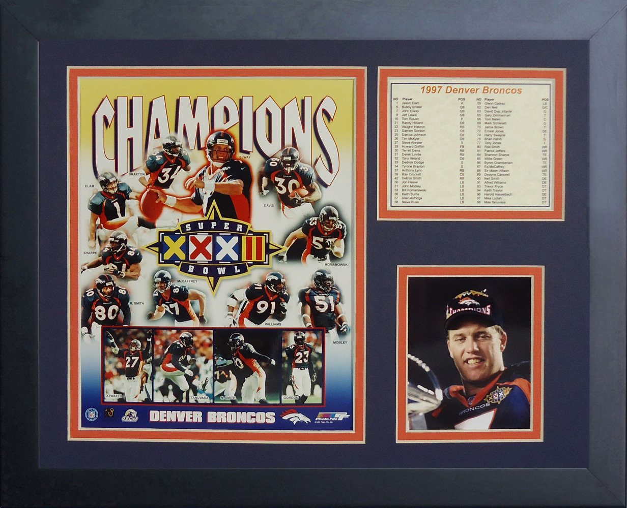 Legends Never Die Denver Broncos Super Bowl 32 Framed Memorabili | Wayfair