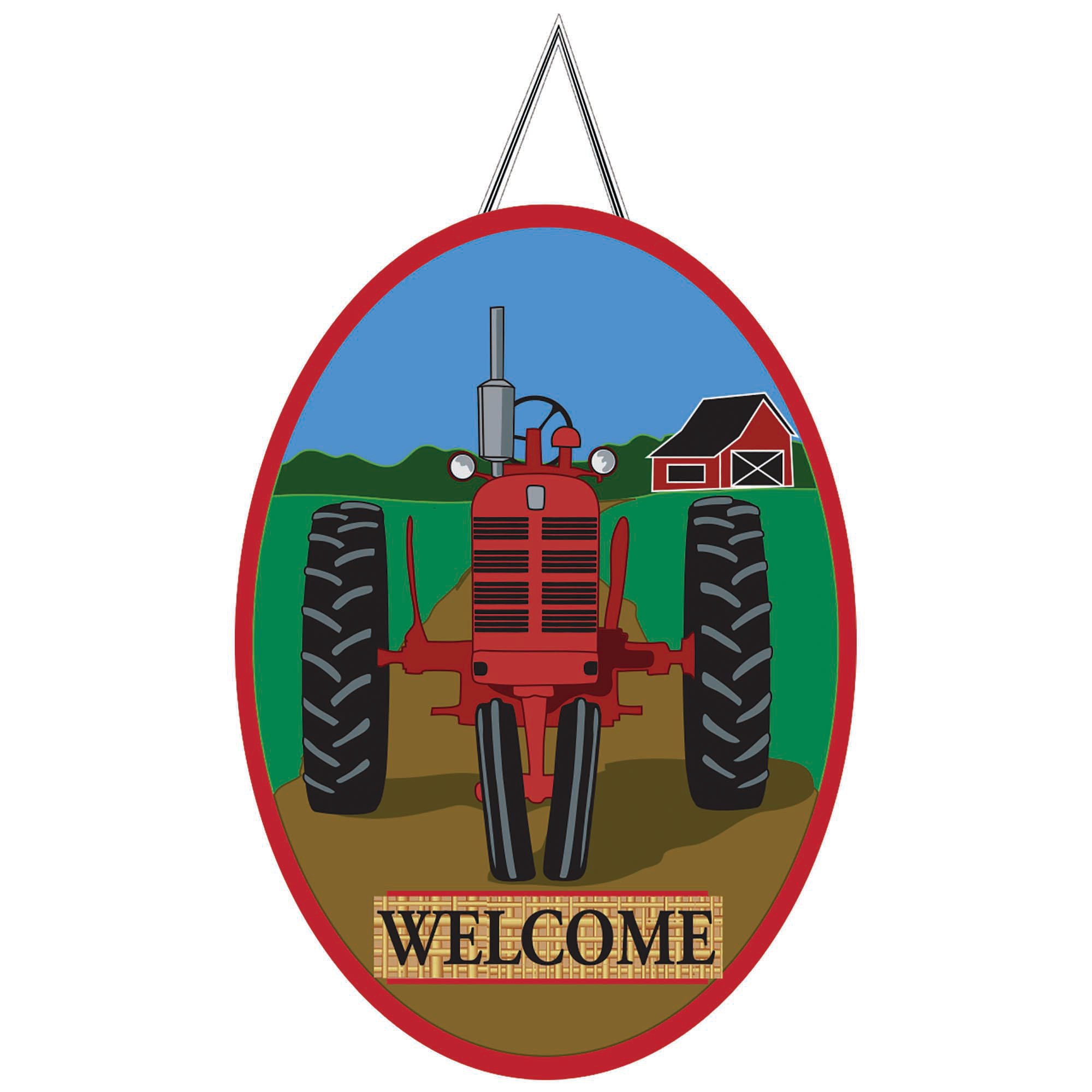 Rosalind Wheeler Door Banner, Burlap Red Tractor Welcome - Wayfair Canada
