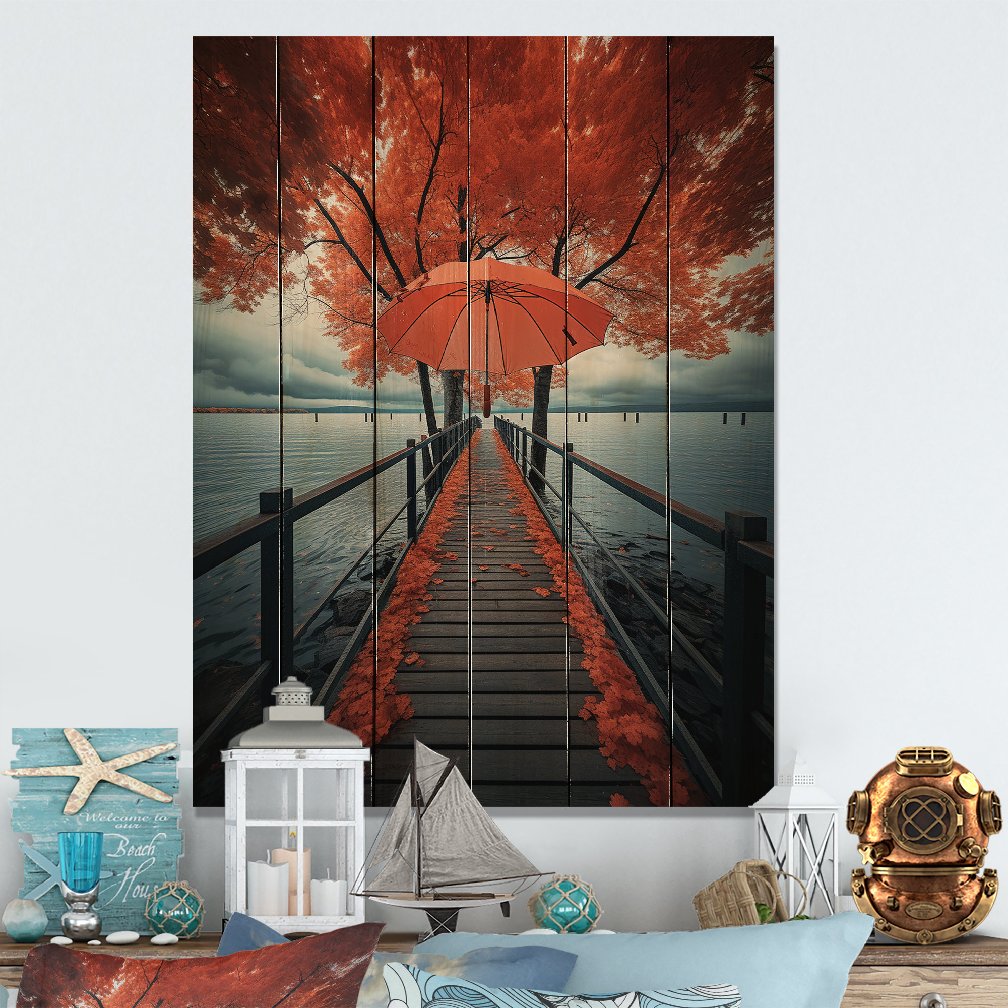 Rosecliff Heights Pier Piers Embrace II On Wood Print | Wayfair