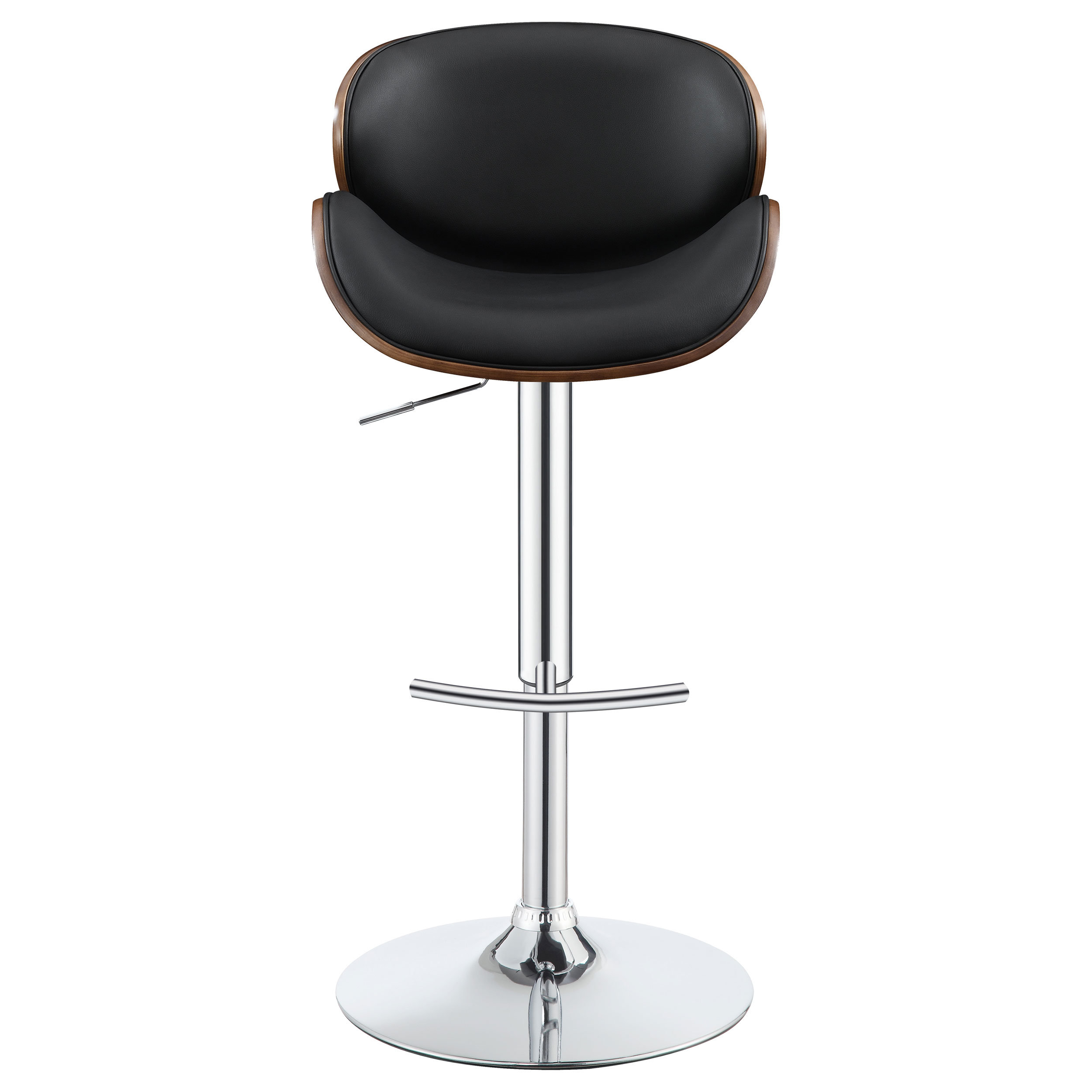 George Oliver Harris Adjustable Bar Stool Black and Chrome | Wayfair