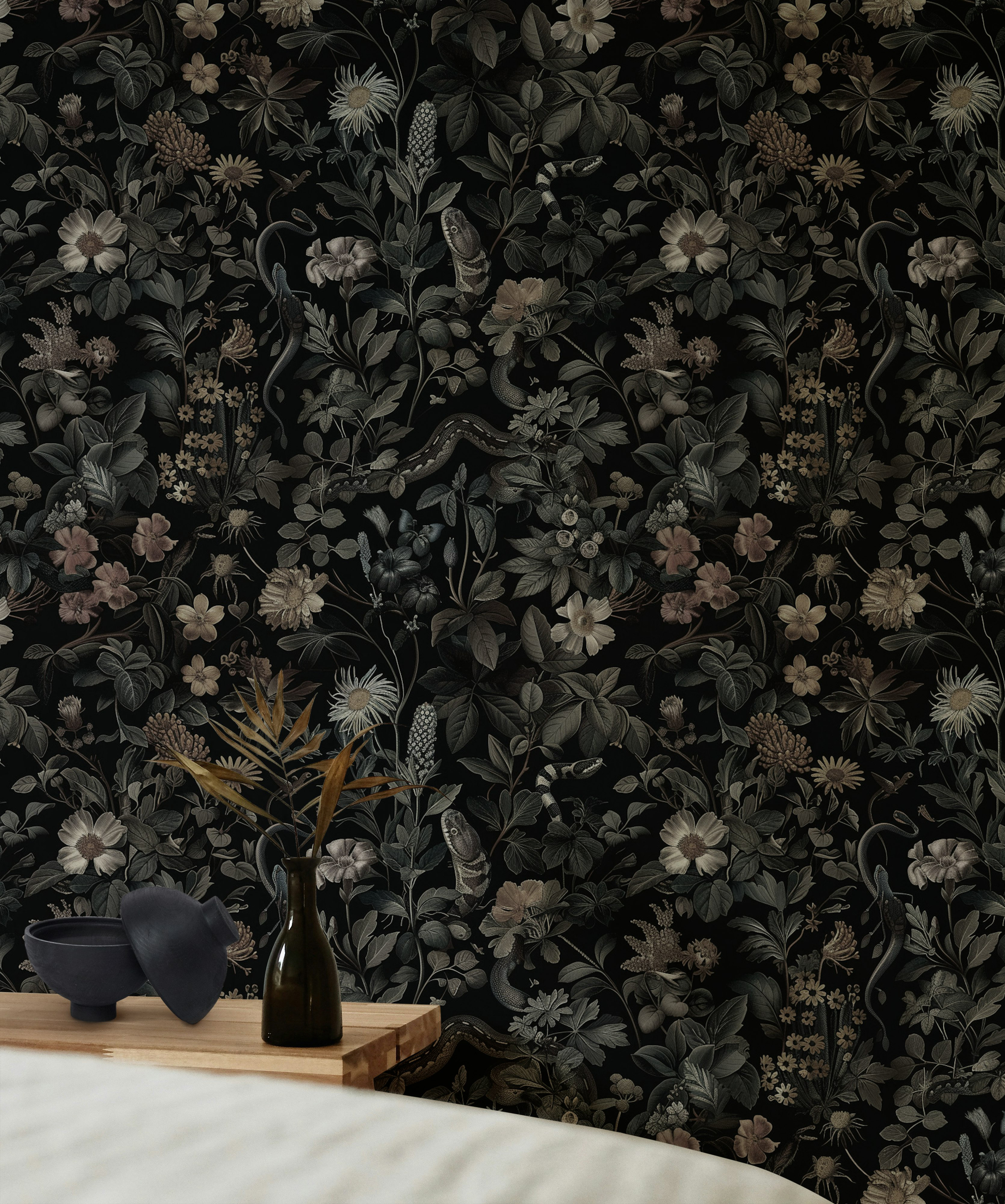 brown wallpaper floral