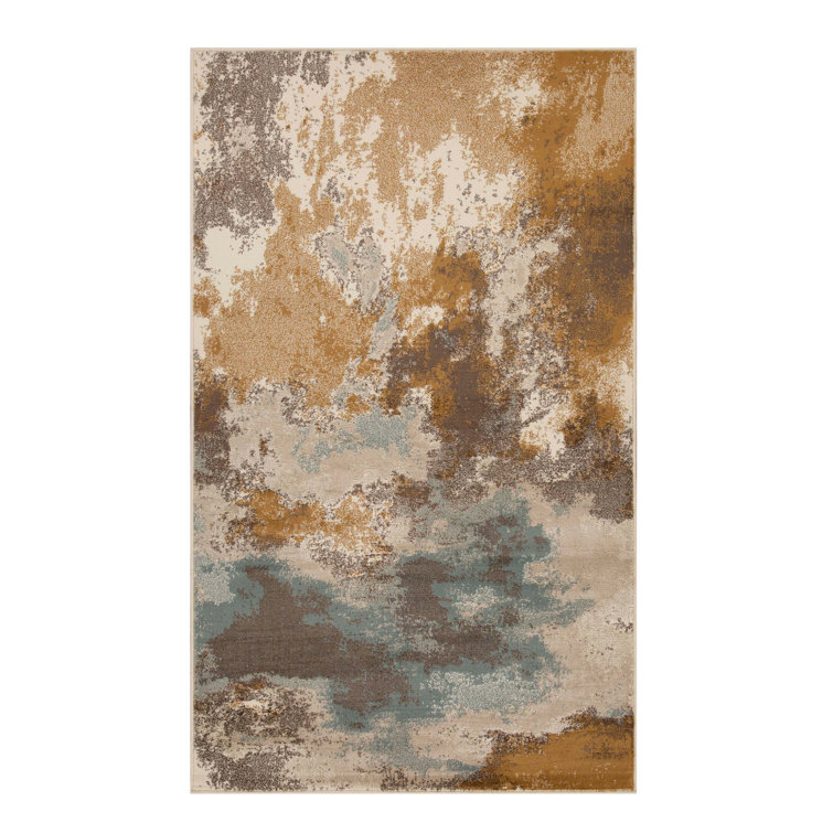 Superior Onyx Contemporary Modern Abstract Camel Indoor Area Rug | Wayfair