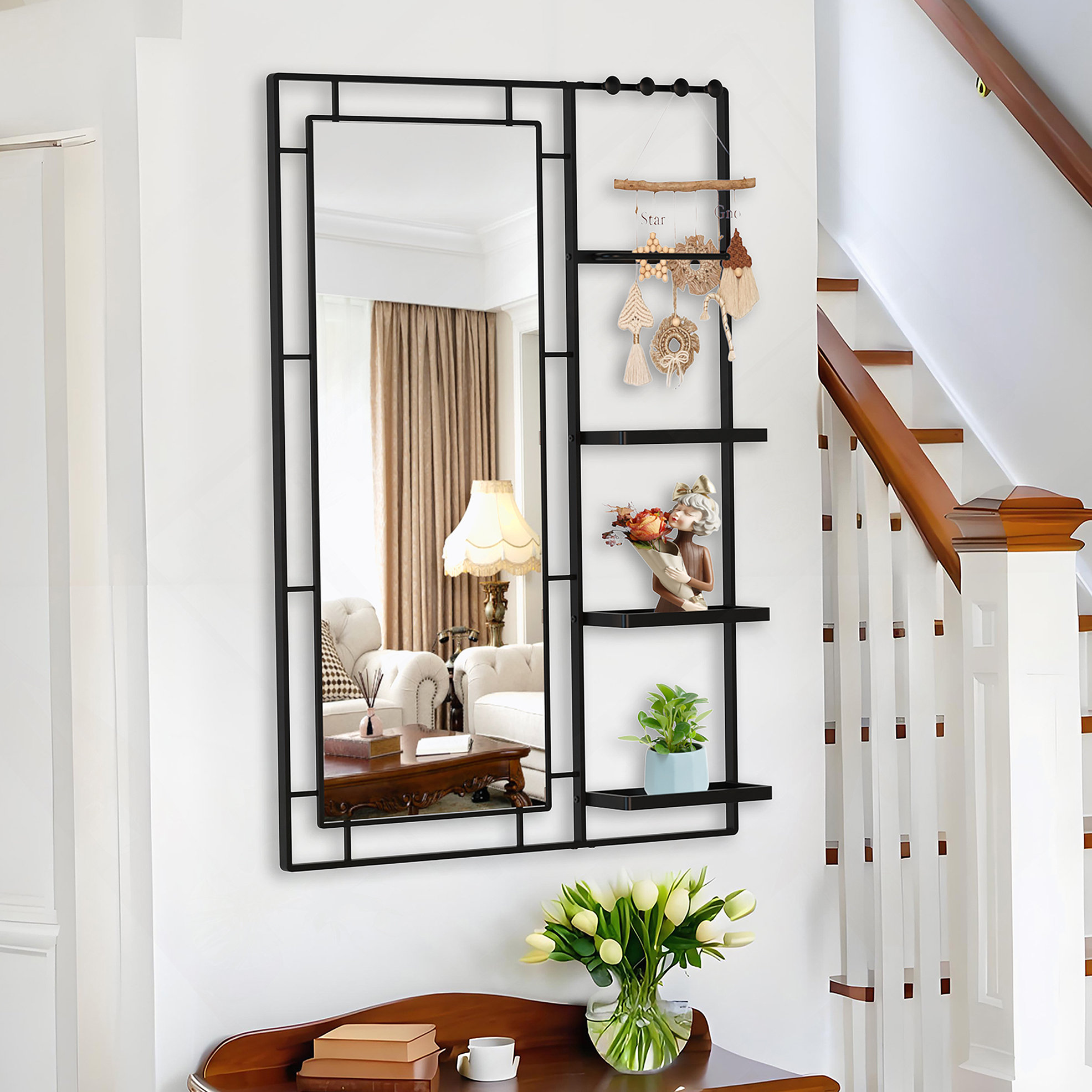 Ebern Designs 30X44 Ines Modern Vanity Mirror with Multi-functional ...