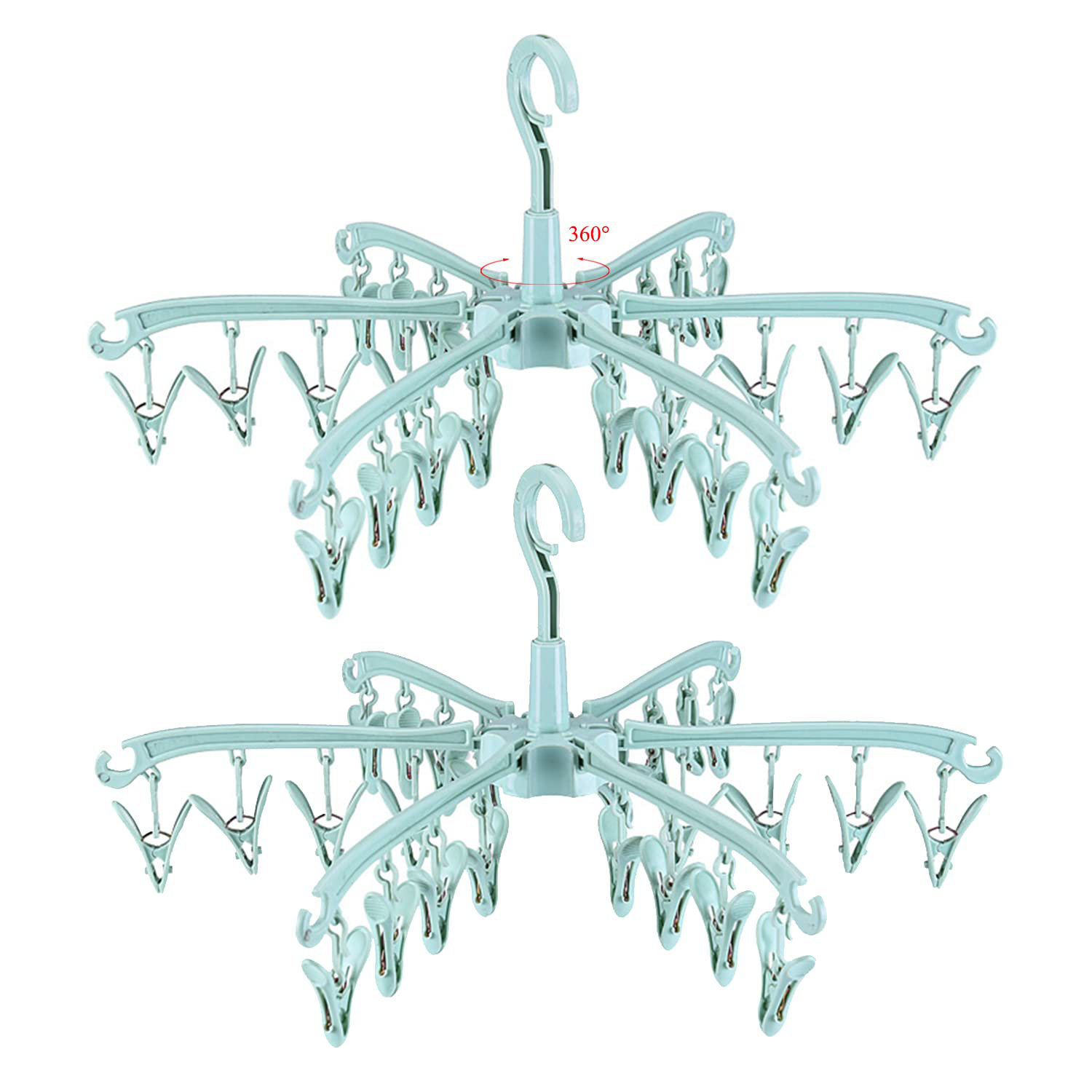 Rebrilliant Foldable Drying Rack With 24 Clips For Drying Socks ...