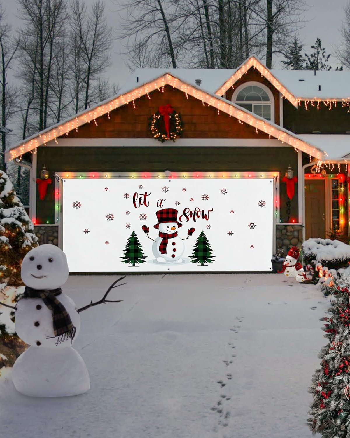 The Holiday Aisle® Christmas Garage Door Banner Cover 7 x 8 ft ...