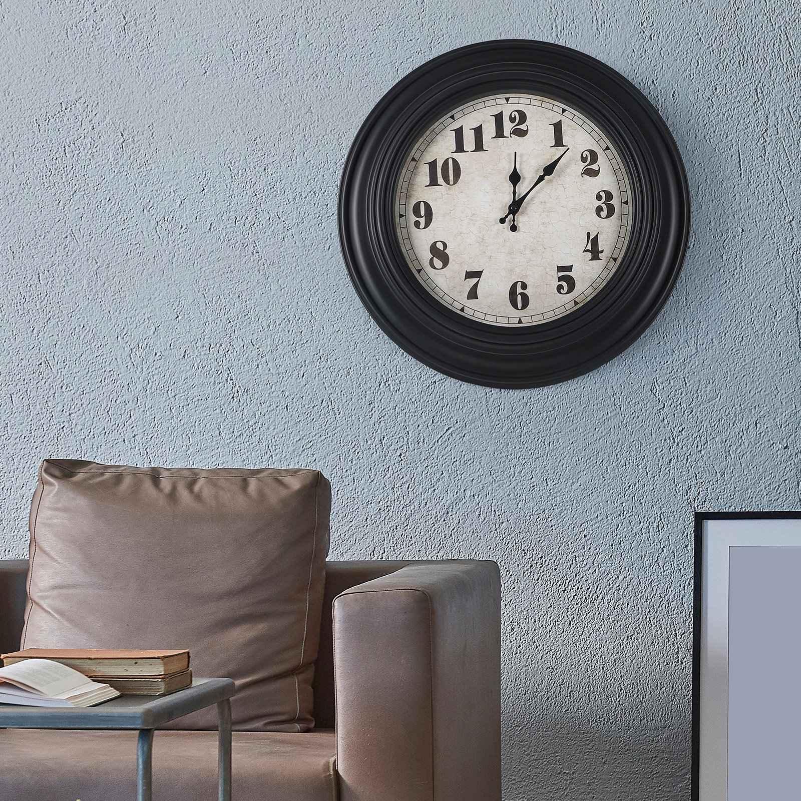 August Grove® Derriey American Plastic Wall Clock 20 Inch - Black | Wayfair