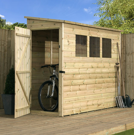 Empire Sheds Ltd 3 Ft. W x 6 Ft. D Shiplap Pent Wooden Shed | Wayfair.co.uk