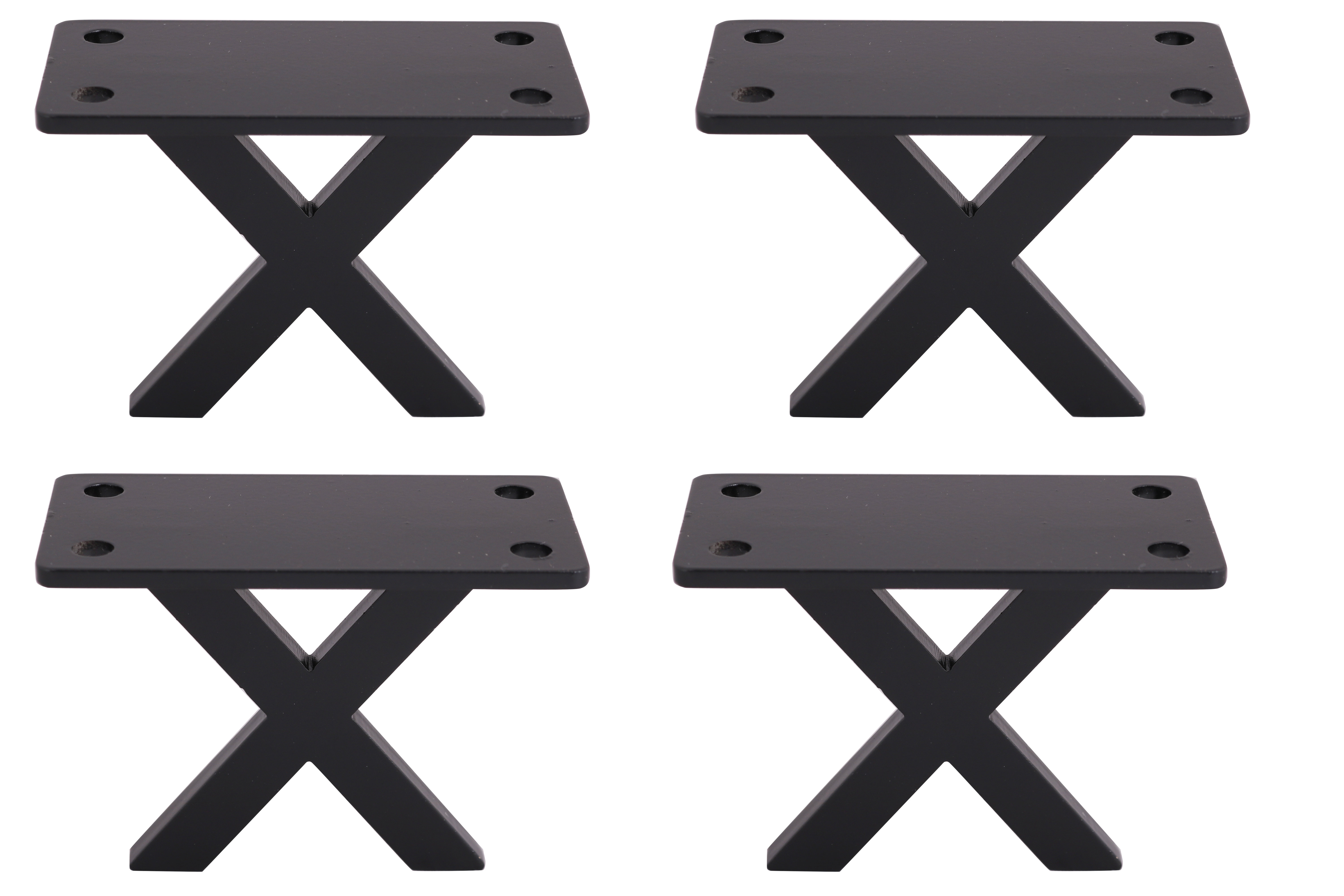 Symple Stuff 4Pcs X 2 1/2'' Mini X Shaped Legs (Black) Diy Industrial ...