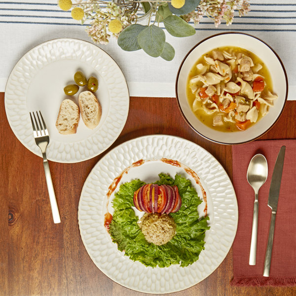 Tabletops Gallery Embossed Dinnerware Tabletops Gallery 12PC Set | Wayfair