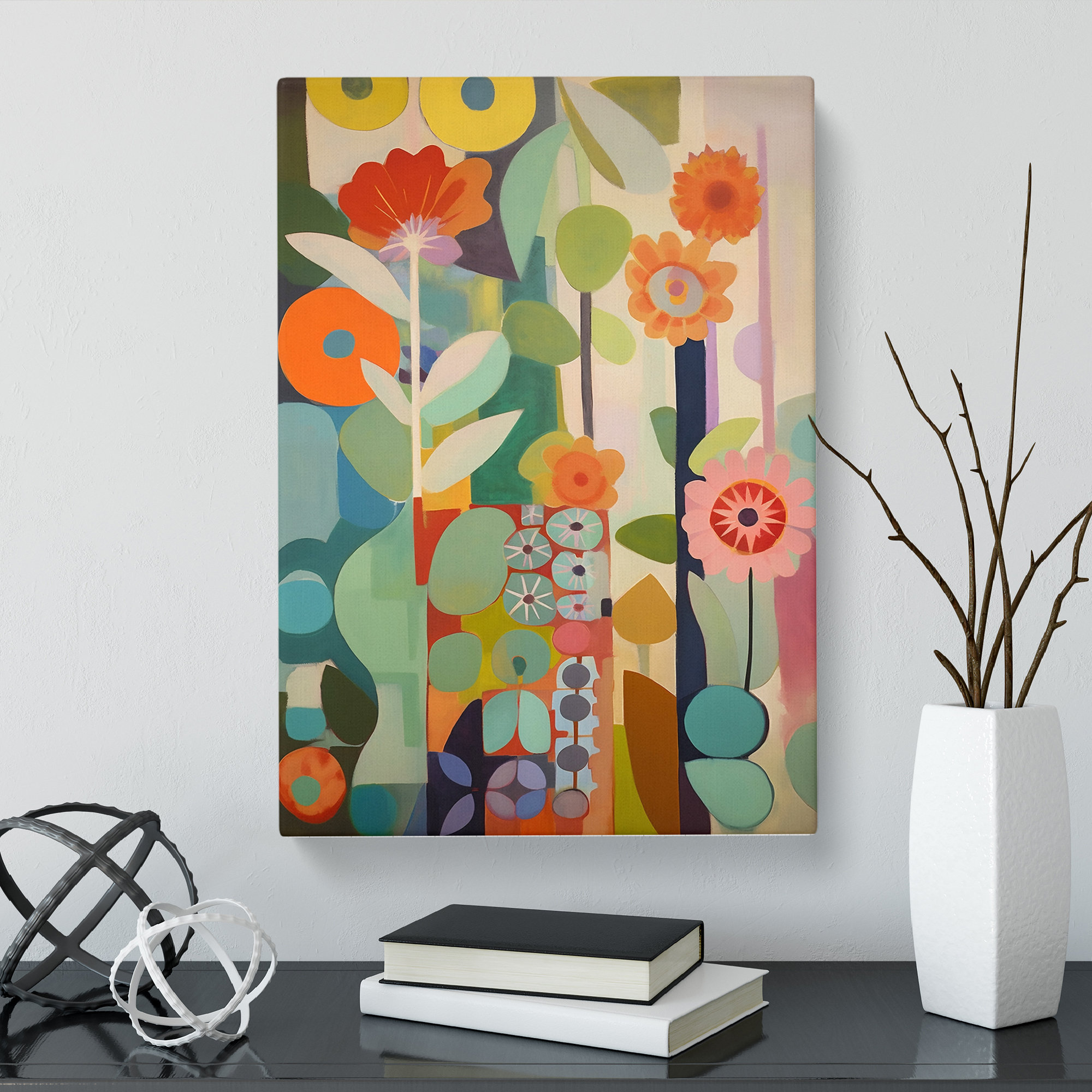 Marlow Home Co. Kalavasos Flowers Orphism Design Vol.1 - Wrapped Canvas ...