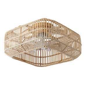 Bay Isle Home™ 20"Rattan Ceiling Fans with Lights and Remote, Low ...