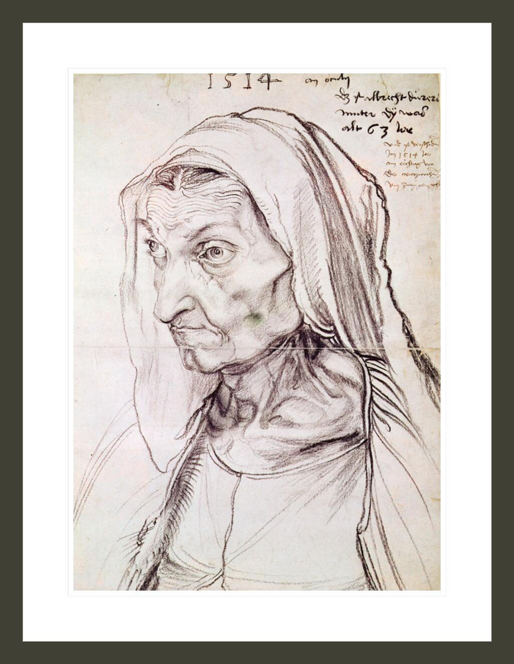 1000Museums Portrait of the artist's mother by Albrecht Dürer -Framed ...
