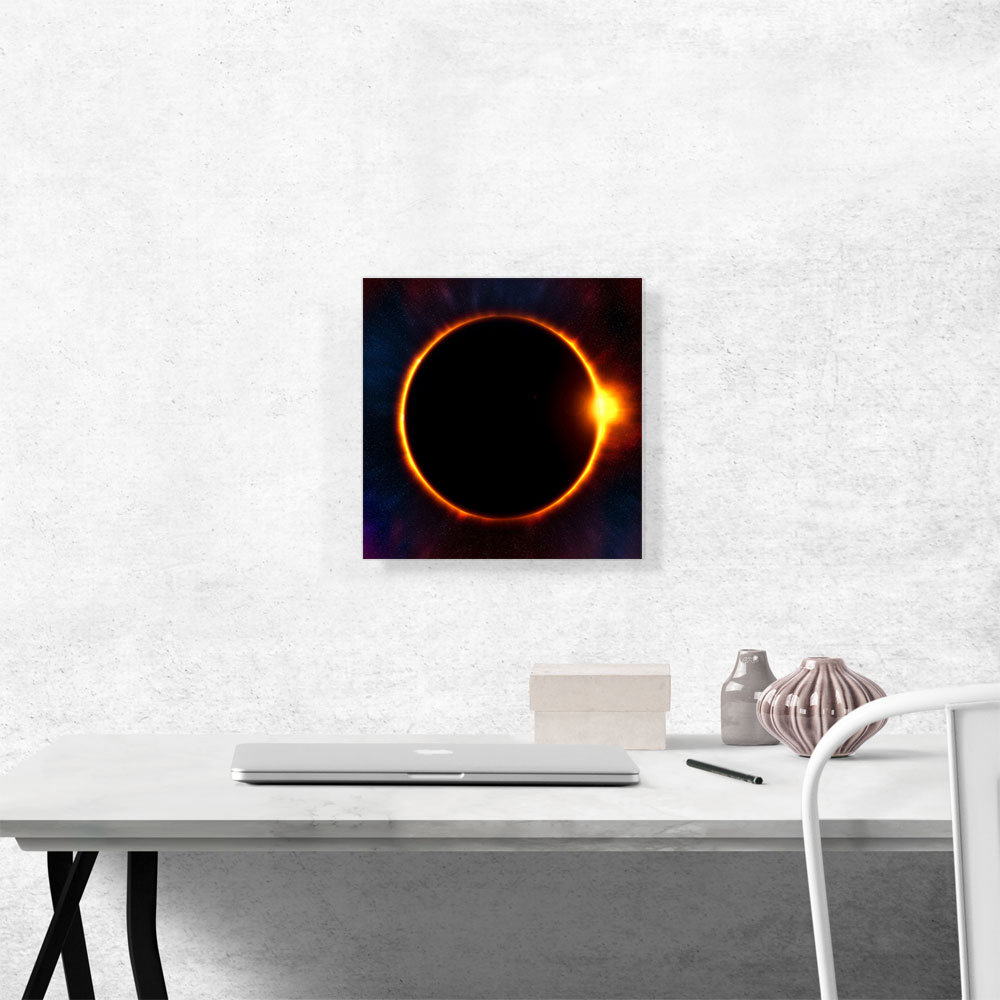 ARTCANVAS Solar Eclipse Moon Blocking out Sun - Wrapped Canvas ...