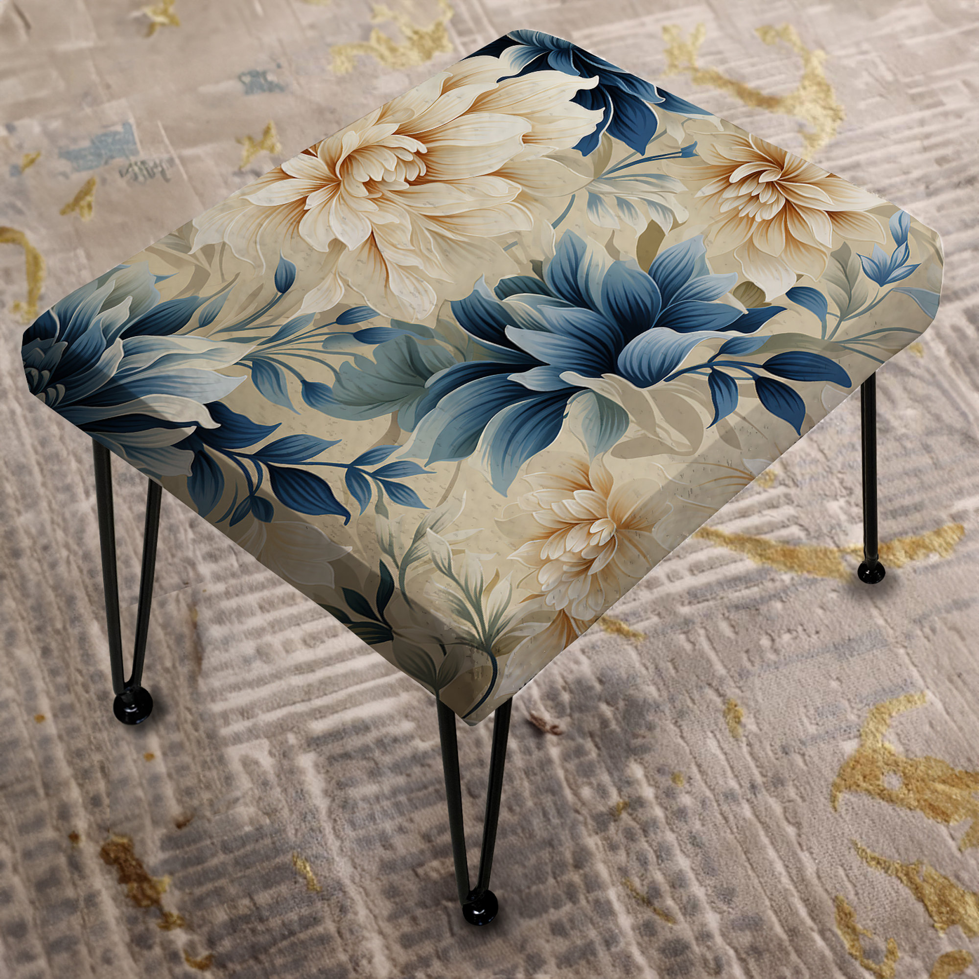 Design Art Tropical Lace Tropical Pattern - Tropical Rectangle Ottoman ...