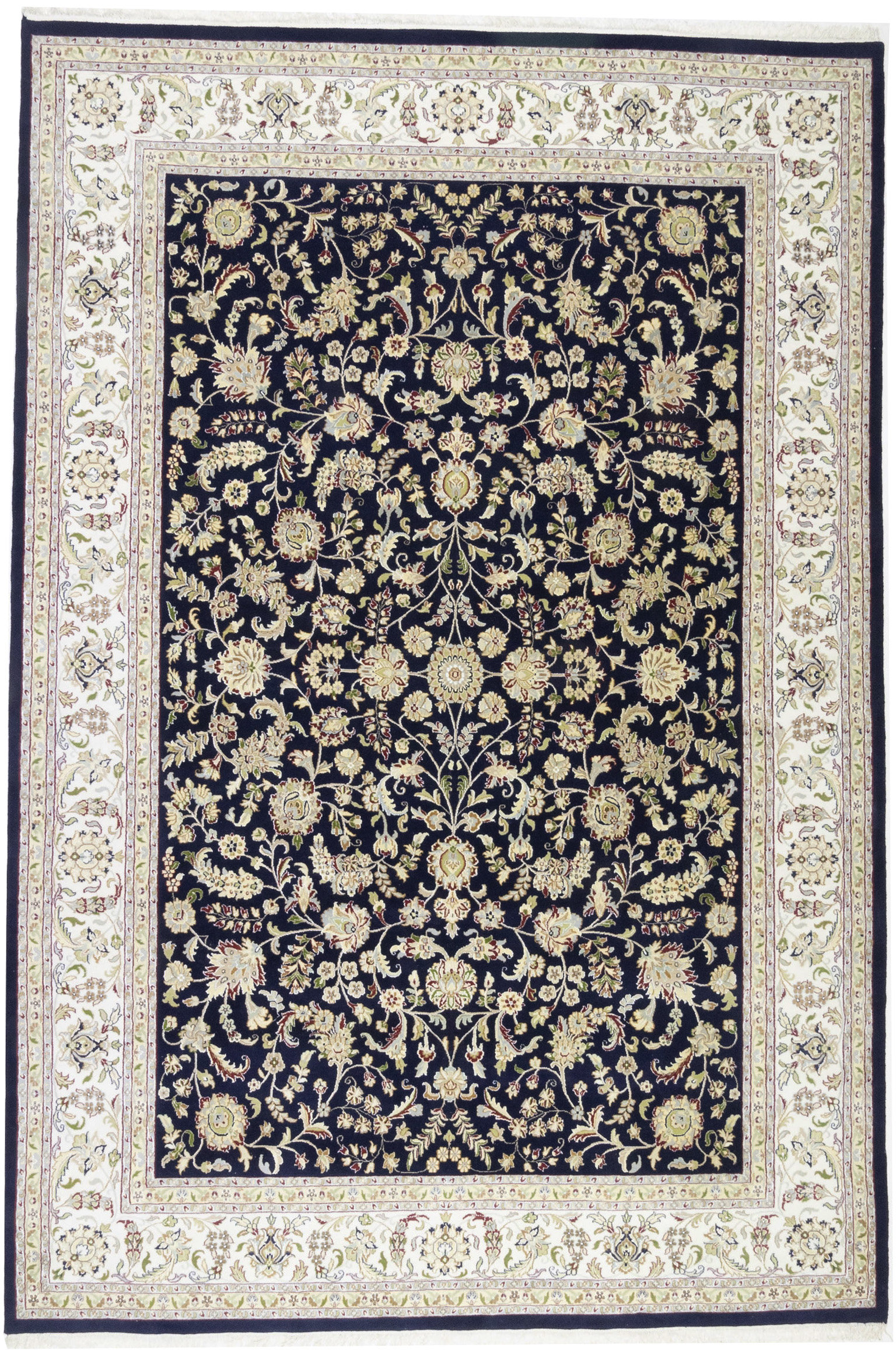 ADMINRUGS Blue Traditional 10X14 Indo Nain Oriental Area Rug - Wayfair ...