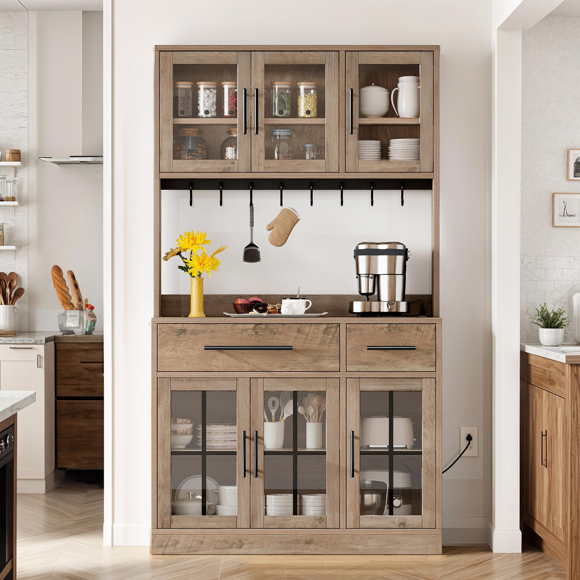 Ebern Designs Baskas 70.87'' Kitchen Pantry & Reviews - Wayfair Canada