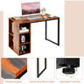 Ebern Designs Computer Desk With 5 Side Shelves And Metal Frame | Wayfair