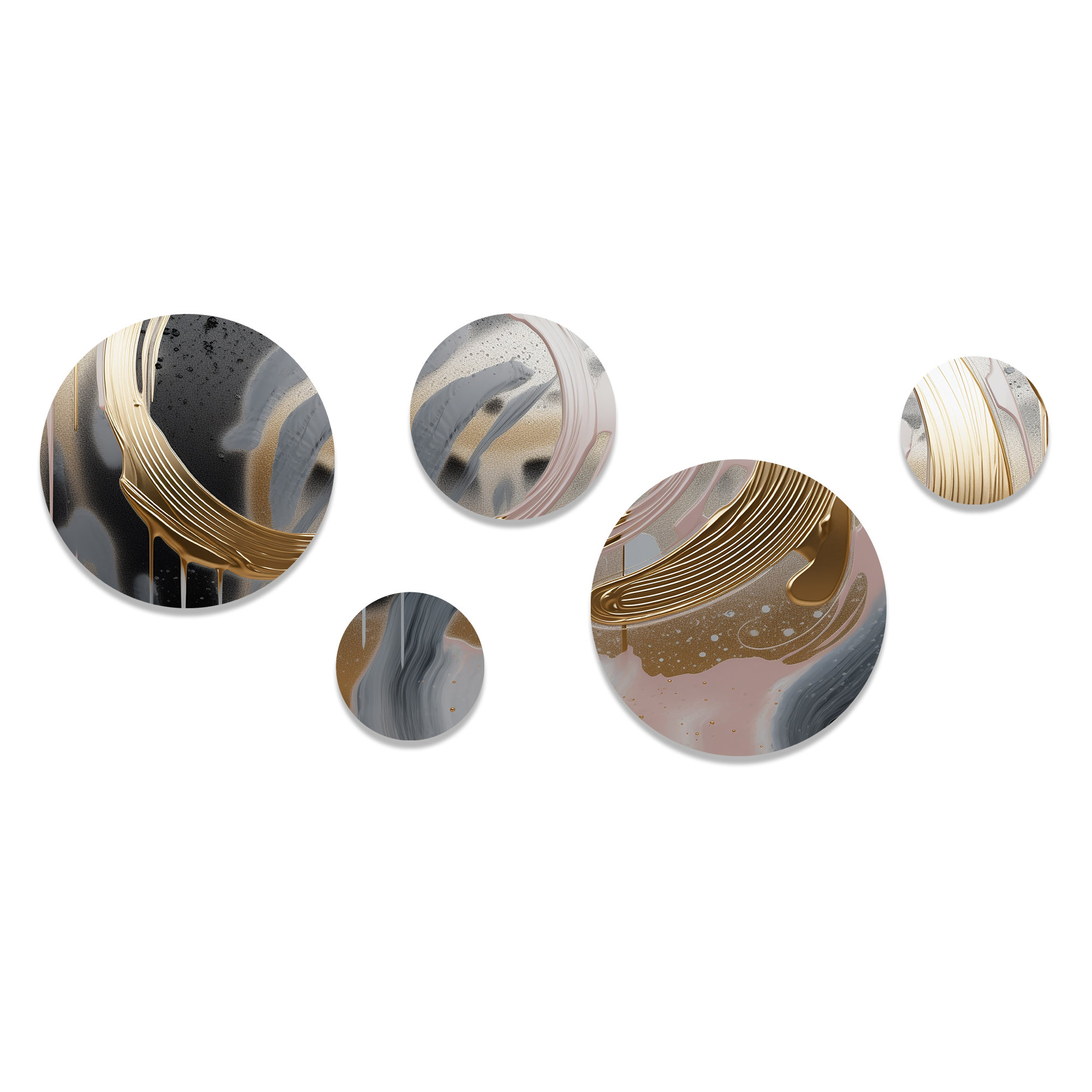 Mercer41 Abstract Golden And Pink Infinity Rivers IV - Abstract Shapes ...