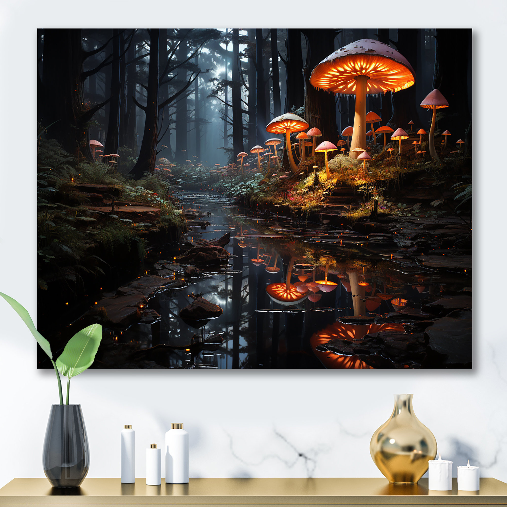 Millwood Pines Muschroom Dreamscape Forest III - Fantasy Wall Art | Wayfair