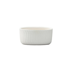 Ebern Designs Ceramic Low Oval Pot with Embossed Symmetric Spiral ...