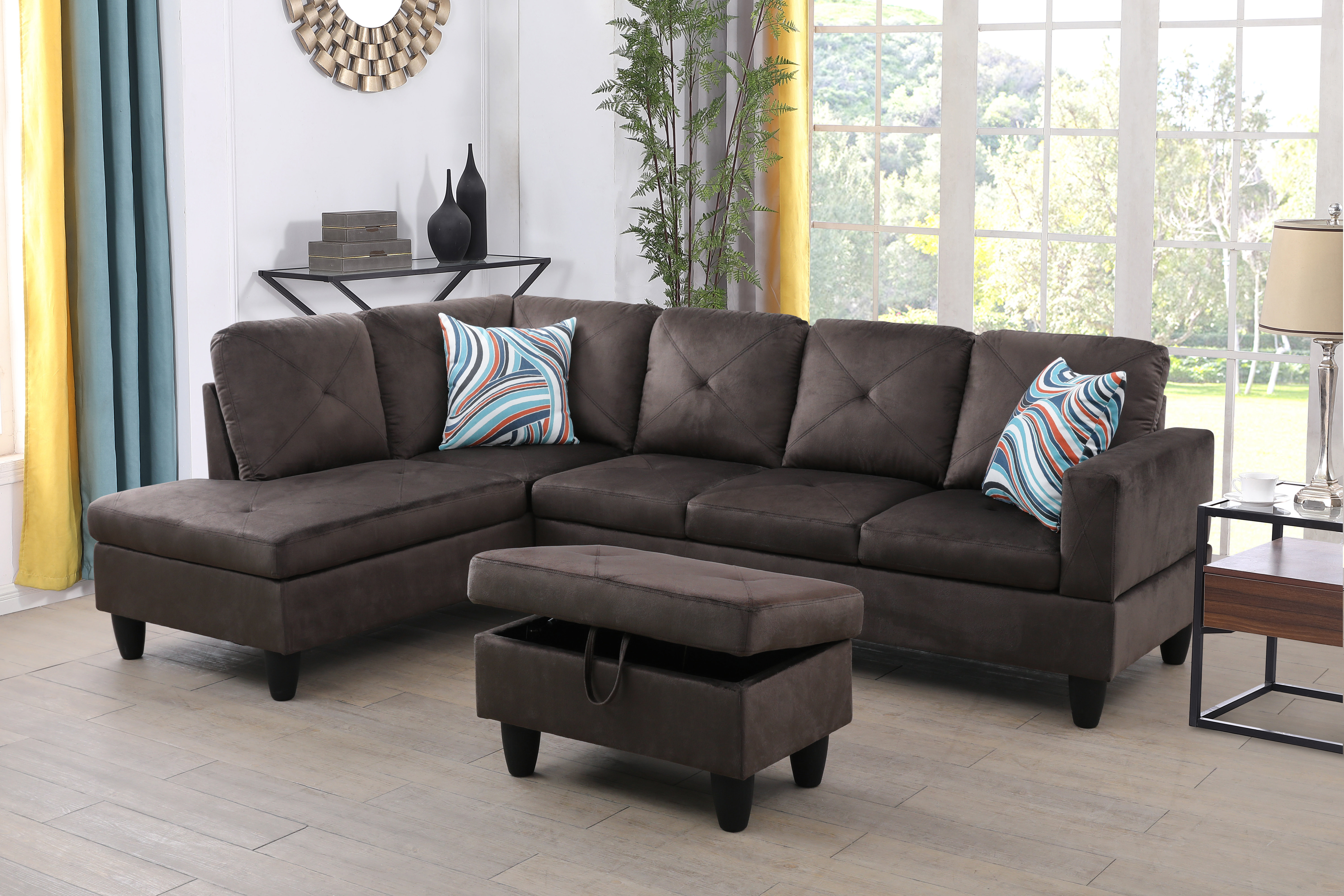 Ebern Designs Left Hand Facing Sofa & Chaise & Reviews - Wayfair Canada