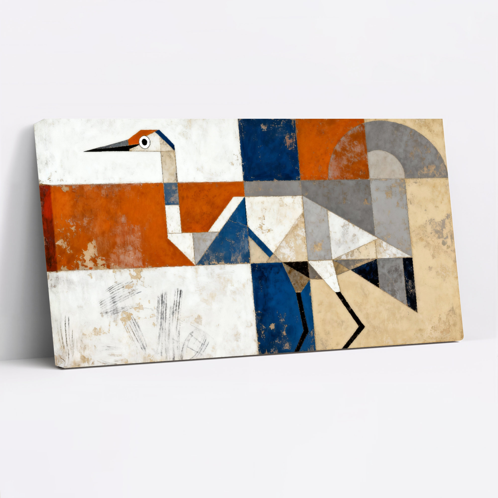 George Oliver Geometric Bird Abstract Art Canvas Wrapped Wall Art Oil ...