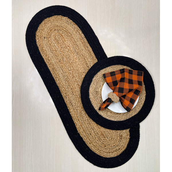 Gracie Oaks VERONA JUTE BORDER ROUND TABLE RUNNER | Wayfair