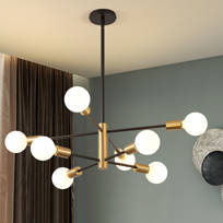 George Oliver Calfee 12 - Light Sputnik Modern Linear Chandelier ...