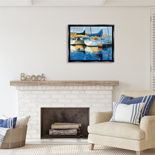 Stupell Industries " Boats At Marina Dock " by Robin Altman Painting ...
