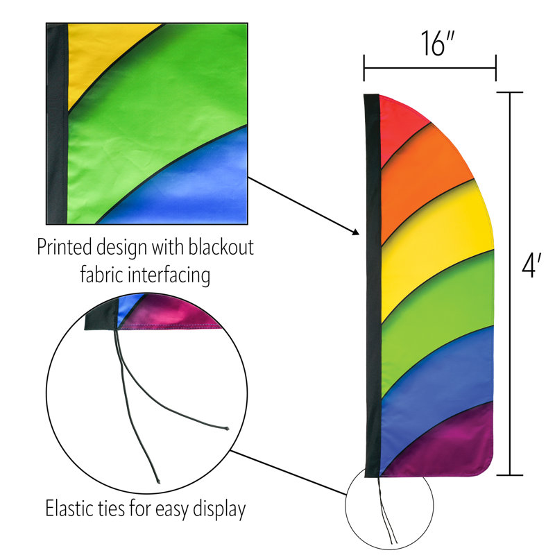 In The Breeze 4' Heavy Duty Colorful Double Sided Feather Banner 48 H x ...