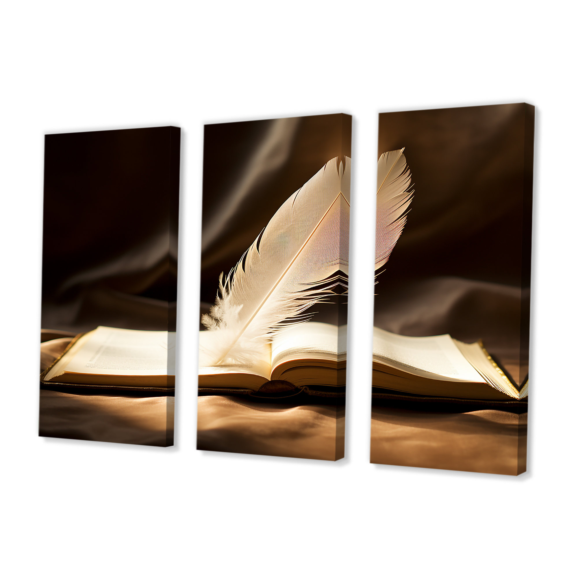 Design Art Feather Of Inspiration Writing The Book I - Feathers Wall ...