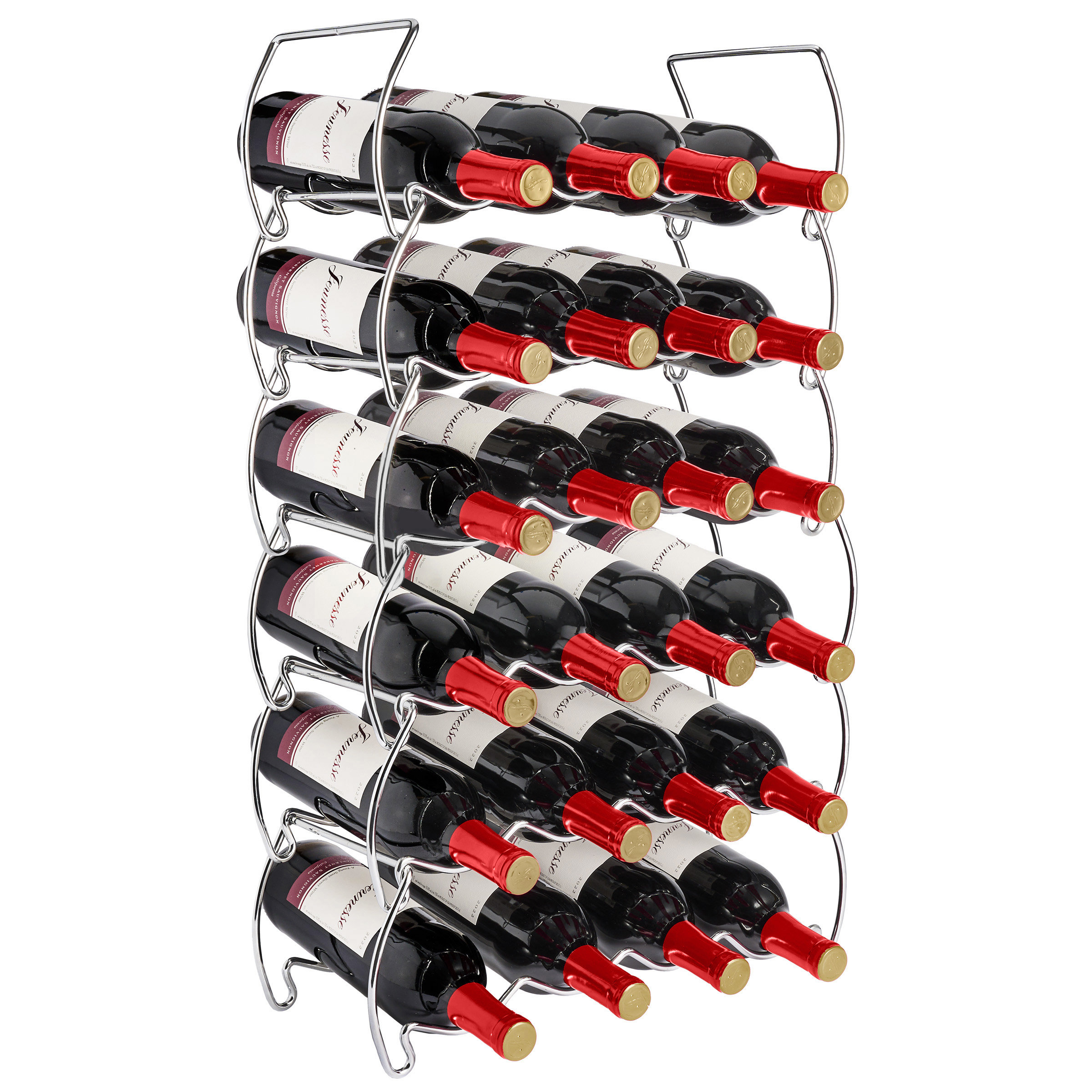Sorbus 6-Tier Stackable Metal Wine Rack - Holds 24 Bottles (Classic ...