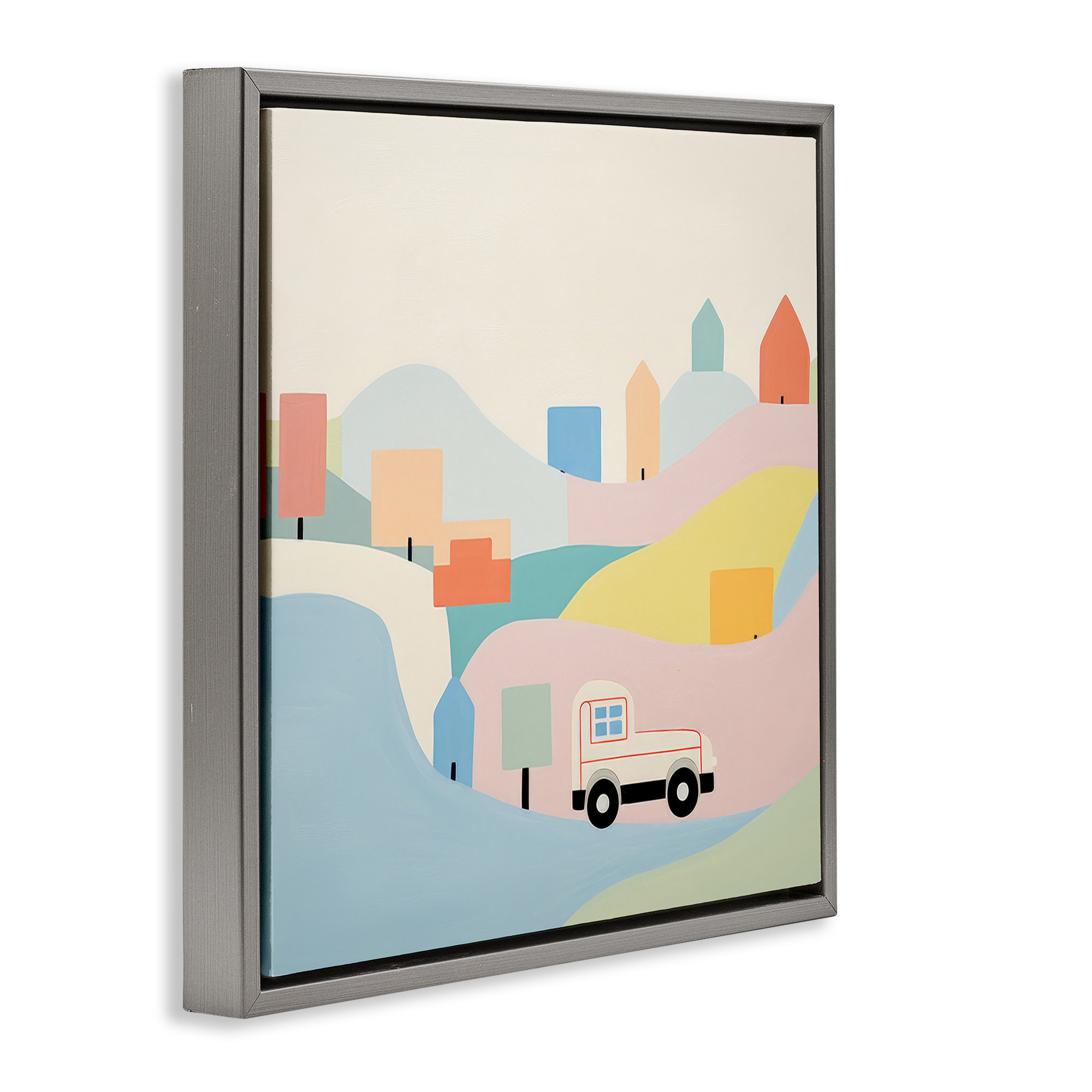 Latitude Run® Pastel Imaginative Scene Framed Floater Canvas Wall Art ...