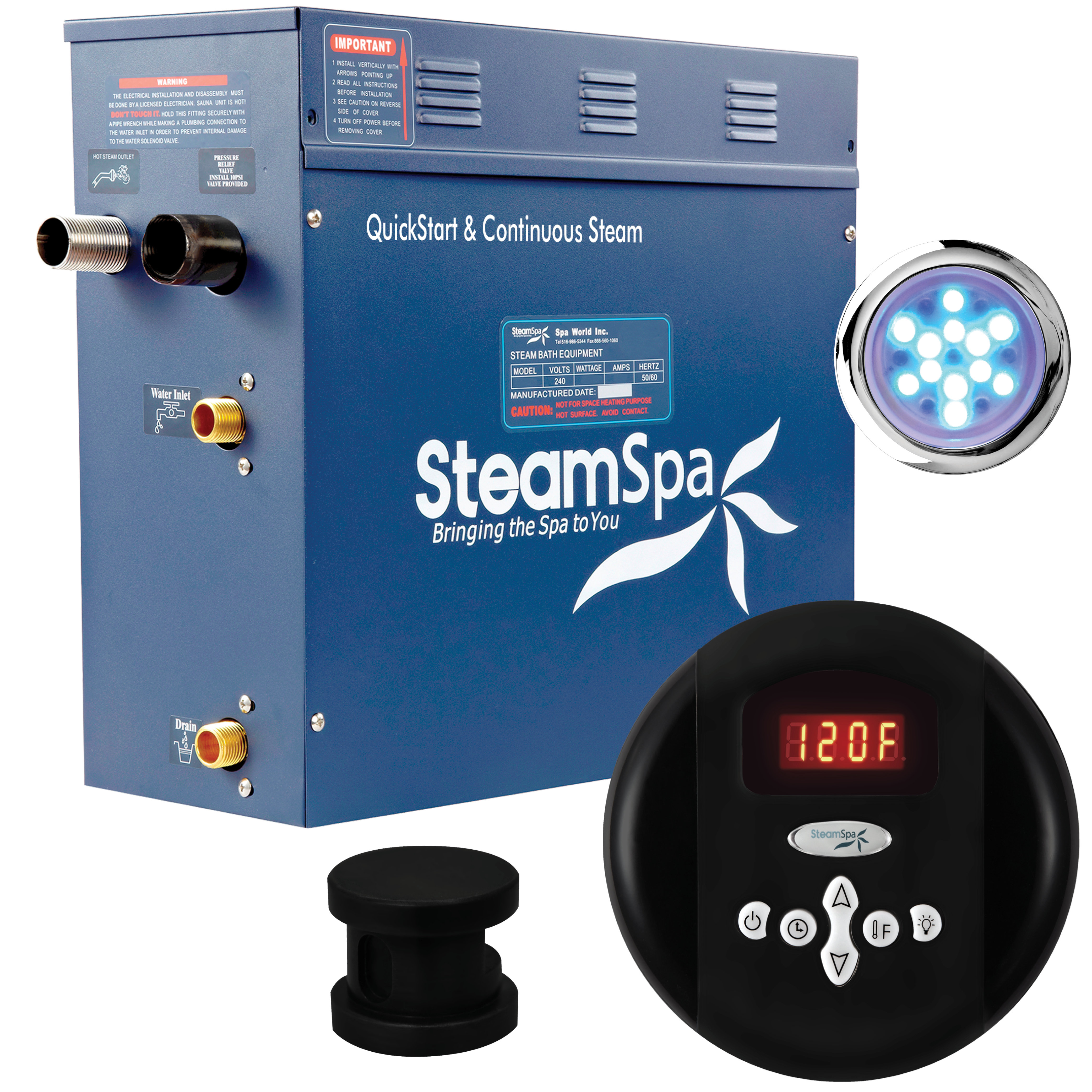 Steam Spa Indulgence 4.5 KW QuickStart Steam Generator Package | Wayfair