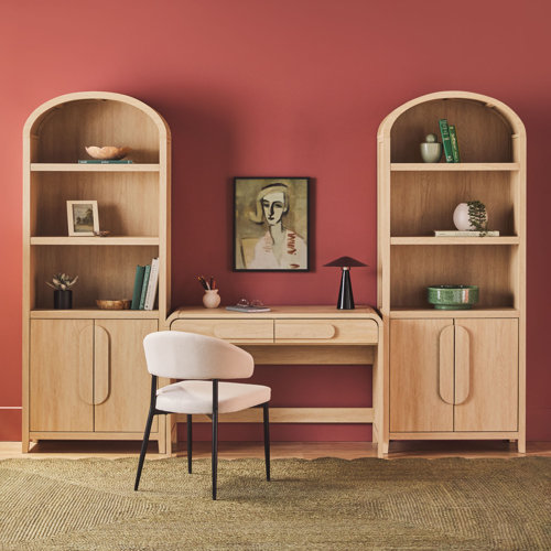 Red Barrel Studio® Sitarski 3 Piece Curved Waterfall Writing Desk with ...